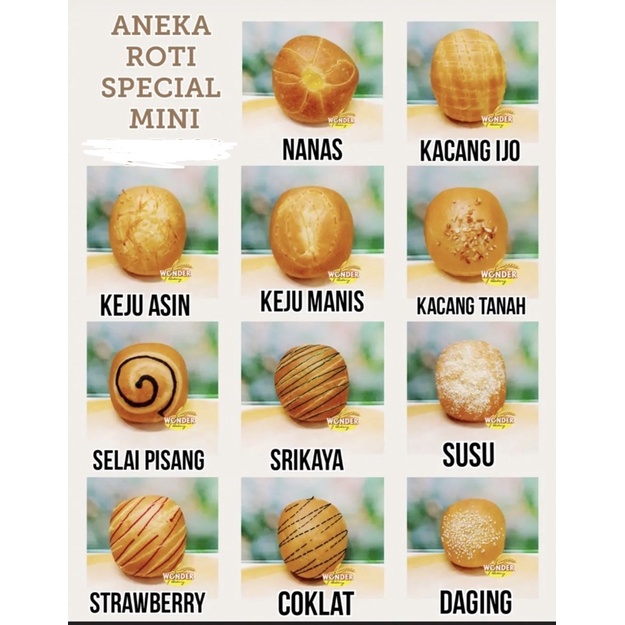 Jual Roti Satuan Mini Wonder Bakery Salatiga (Minim beli 4pcs) | Shopee ...