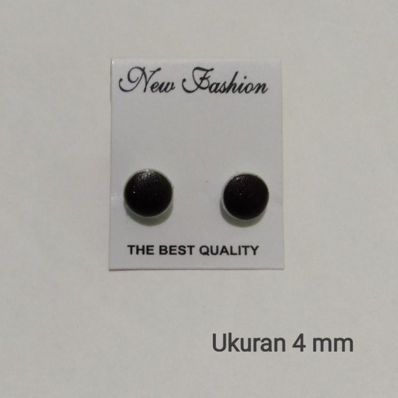 Jual Anting bulat hitam anting tusuk plastik 4mm | Shopee Indonesia