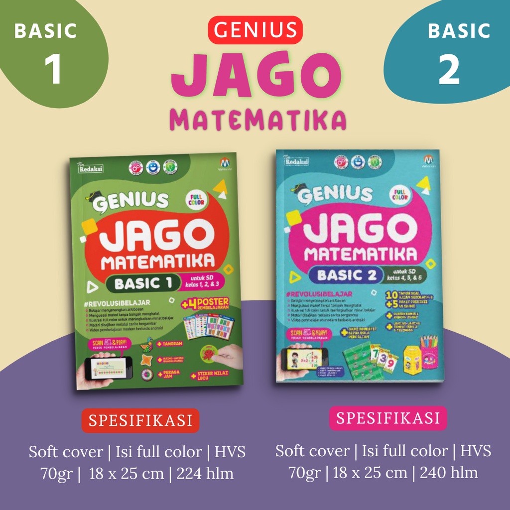 Jual Buku Jago Matematika Kelas 1 2 3 4 5 6 SD Genius Ziyadbooks ...
