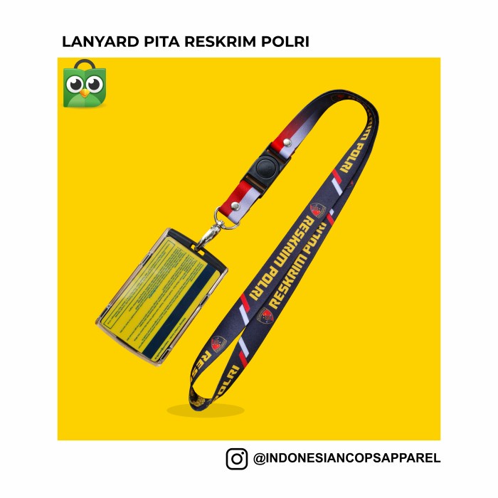 Jual Name Tag Lanyard Pita Reskrim Polri (Kalung Id Card) | Shopee ...