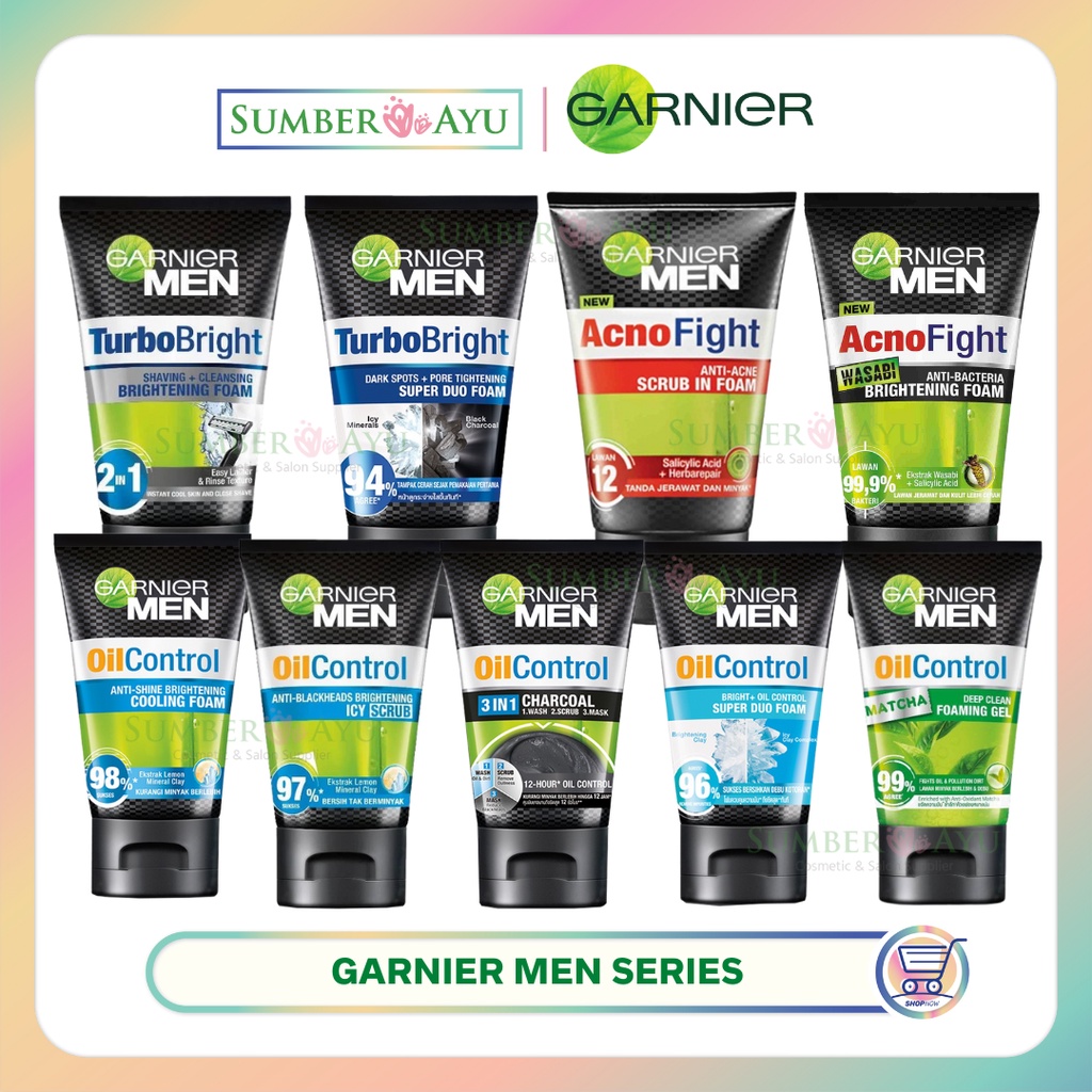 Jual SUMBER AYU Garnier Men Series /Acno Fight/ Turbolight /Power White Oil Control /Whitening ...