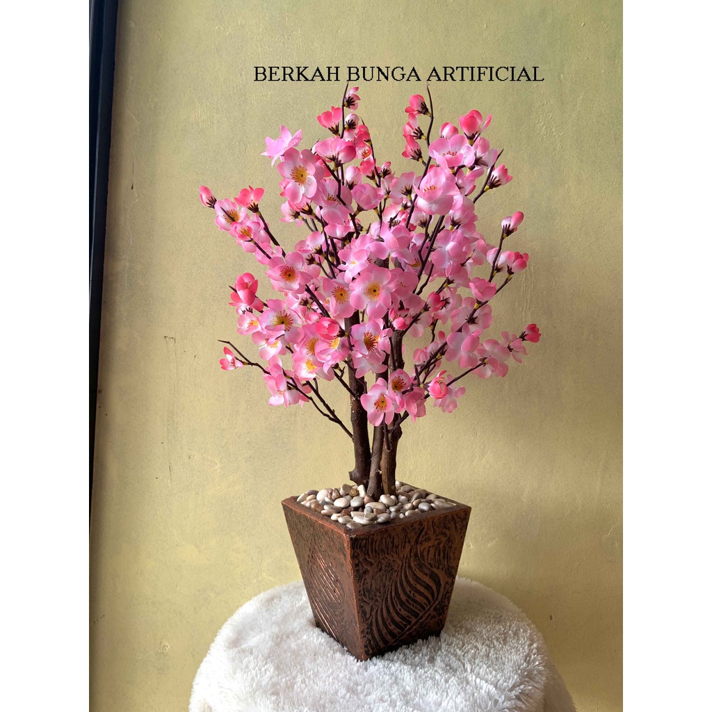 Jual pohon sakura 50cm murah plastik artificial- hiasan rumah imlek ...