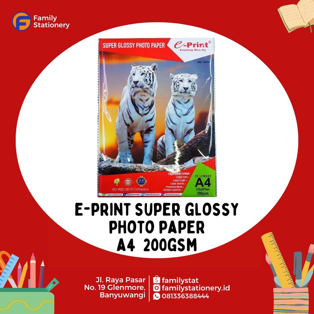 Jual Kertas Foto Super Glossy / Glossy Photo Paper A4 200gsm E-Print ...