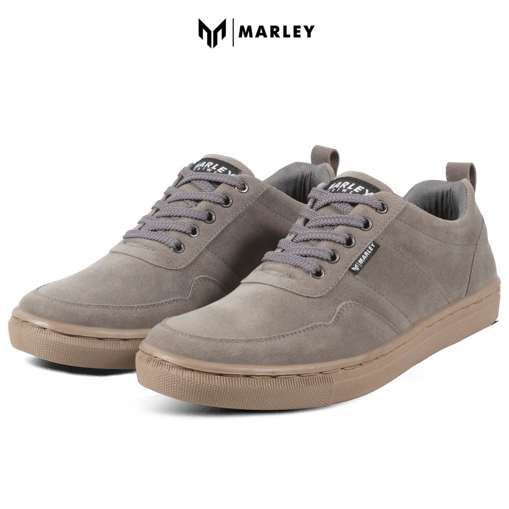 Jual Marley Owen 05 - Marley Sepatu Kets Pria Casual Sneakers Kerja Abu Bahan Suede | Shopee ...