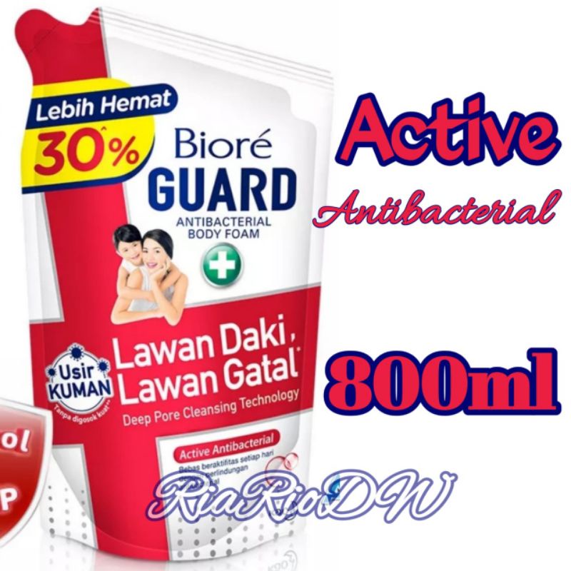 Jual Biore Guard Sabun Mandi Cair Active Antibacterial 800 ml Refill ...