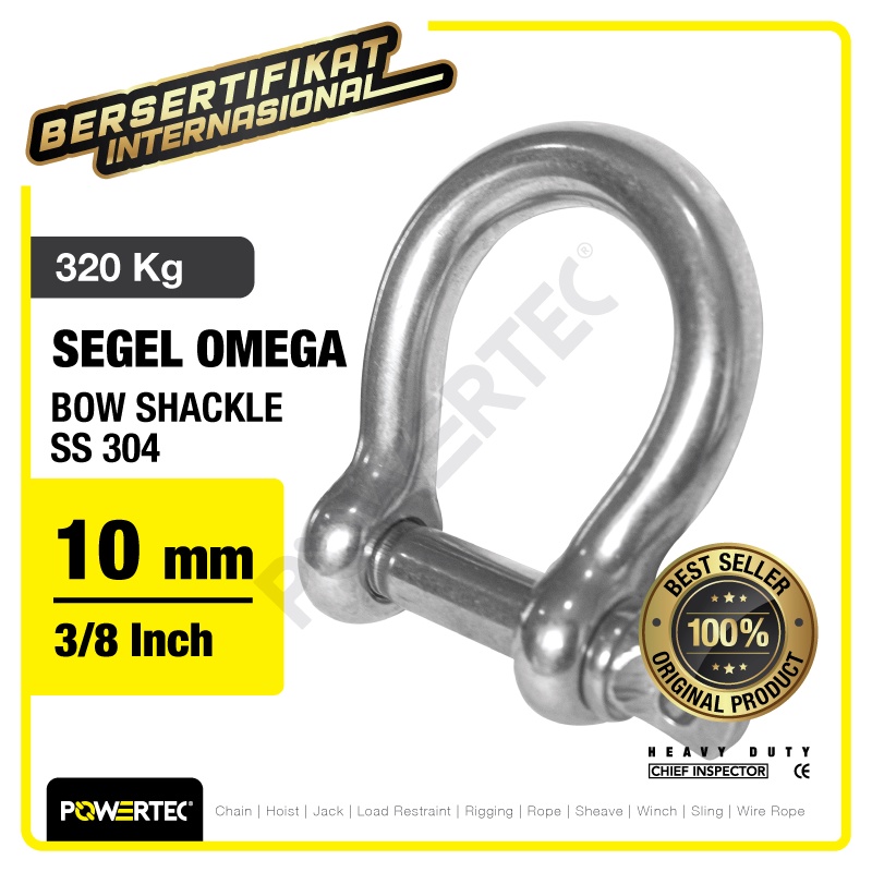 Jual POWERTEC Bow Shackle Omega Stainless Steel 304 10mm Segel SS ...