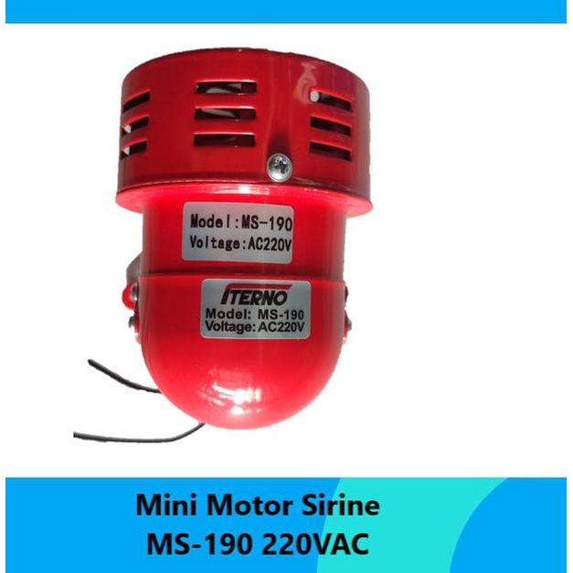 Jual Mini Motor Sirine Sirene MS-190 MS190 220VAC 12VDC 24VDC Iterno ...