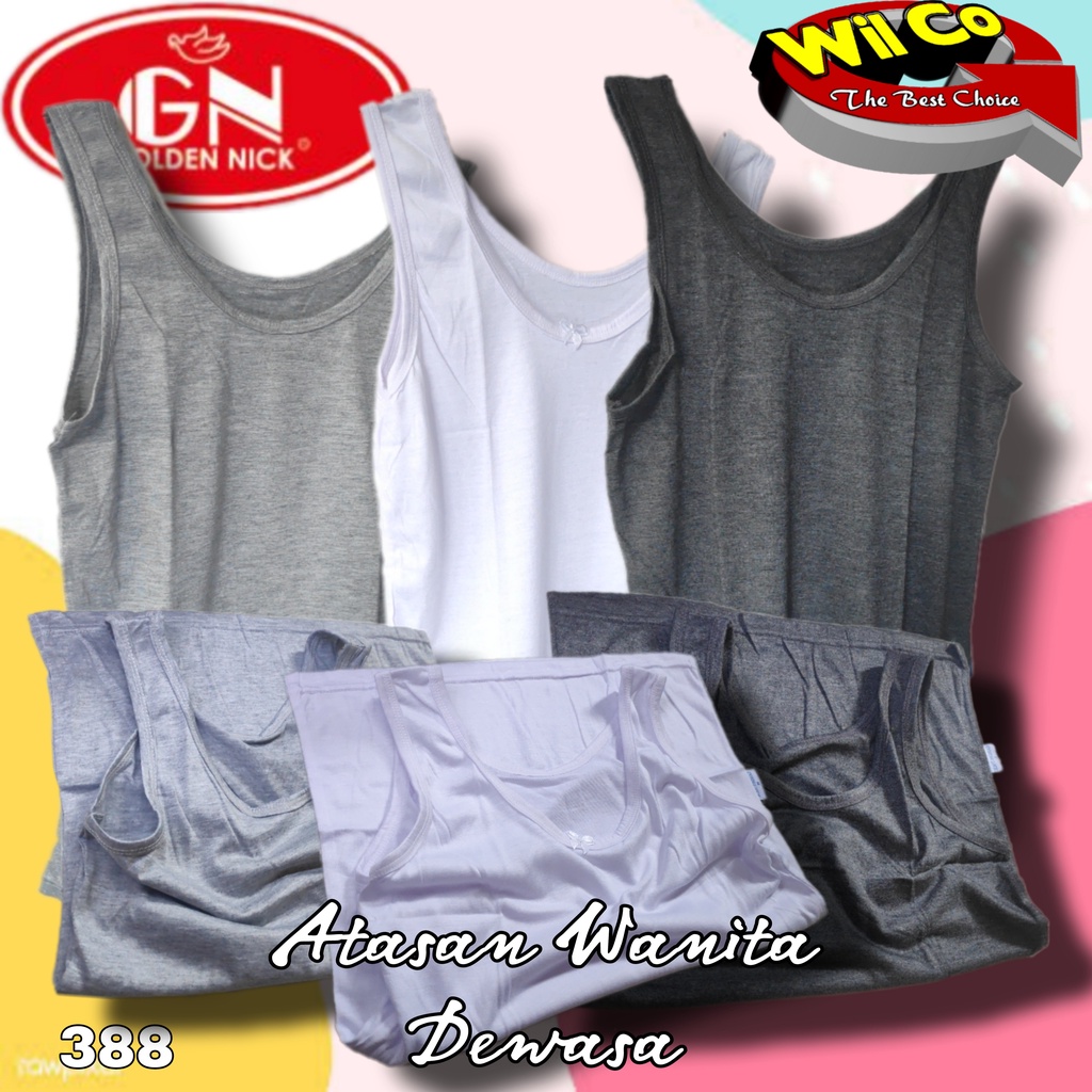 Jual K388 (1-3 Pcs) Golden Nick Singlet Kaos Dalam Wanita Remaja dan ...