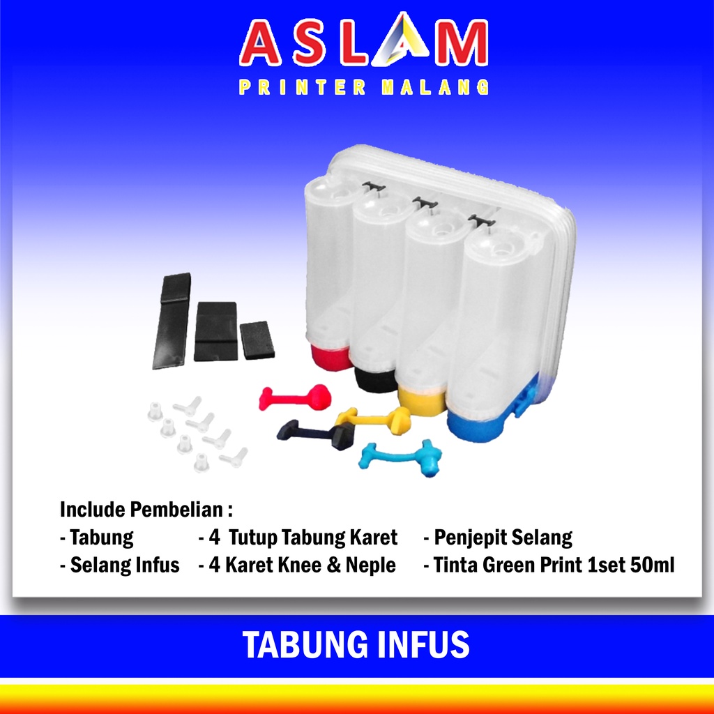 Jual Tabung Infus 4 Warna 100ml modifikasi printer Epson Canon HP ...