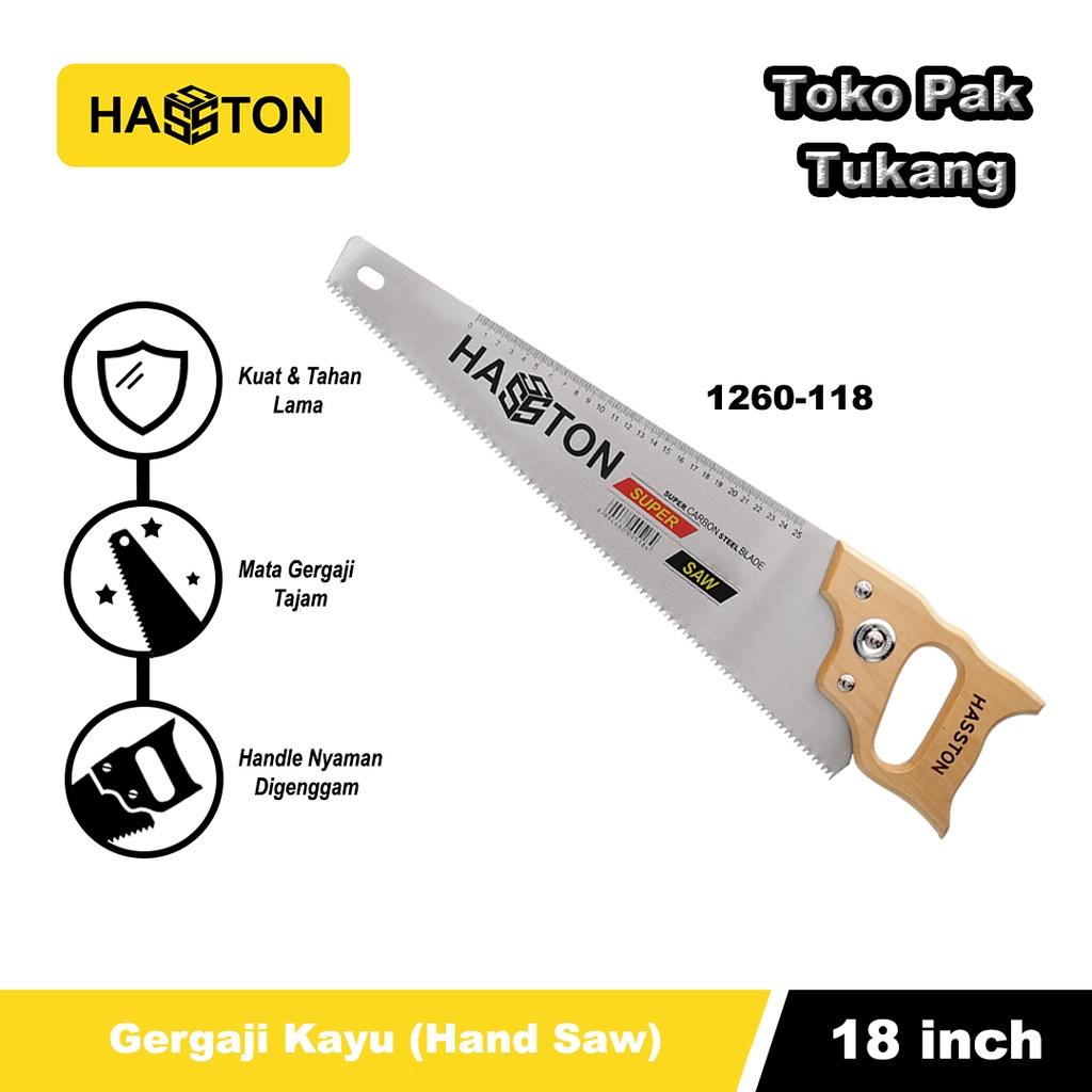 Jual Gergaji Kayu 18" Hasston 1260-118 / Gergaji Pegangan Kayu | Shopee ...