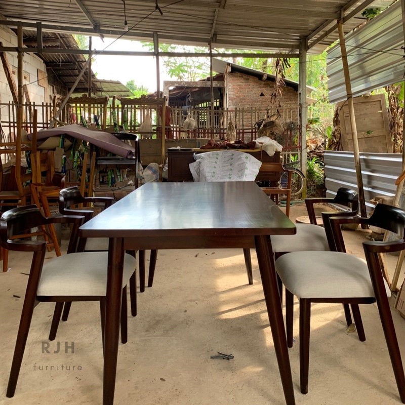 Jual DINING SET KAYU JATI, DINING TABLE 160CM, KURSI MAKAN K4, KURSI ...