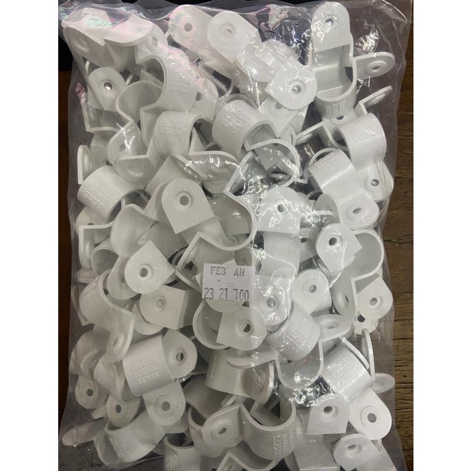 Jual Klem Conduit Boss 20Mm Warna Putih (Harga Per Pack) 1 Pack Isi 100 ...