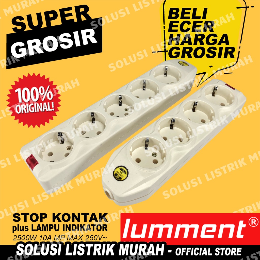 Jual Lumment Stop Kontak Arde SNI Kualitas Bagus Tanpa Kabel Lubang 5 ...