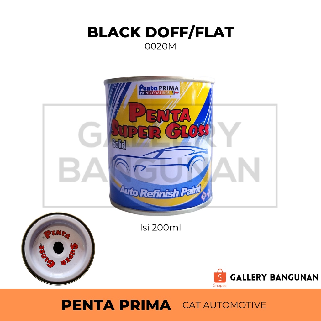 Jual 200ml Black Doff Flat Cat Motor Mobil Penta Super Gloss Prima ...