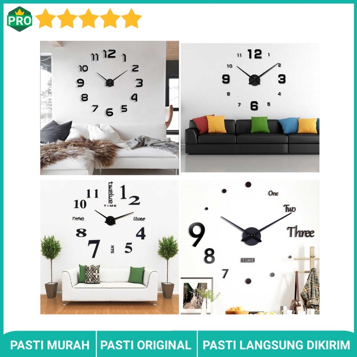 Jual Jam Dinding Jumbo Besar Tempel Tembok 120Cm Diy Giant Wall Clock ...