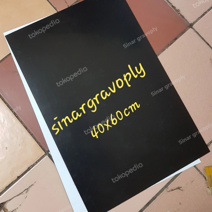 Jual Name Tag Gravoply Hitam Teks Putih & Putih Teks Hitam Bahan Gravir ...