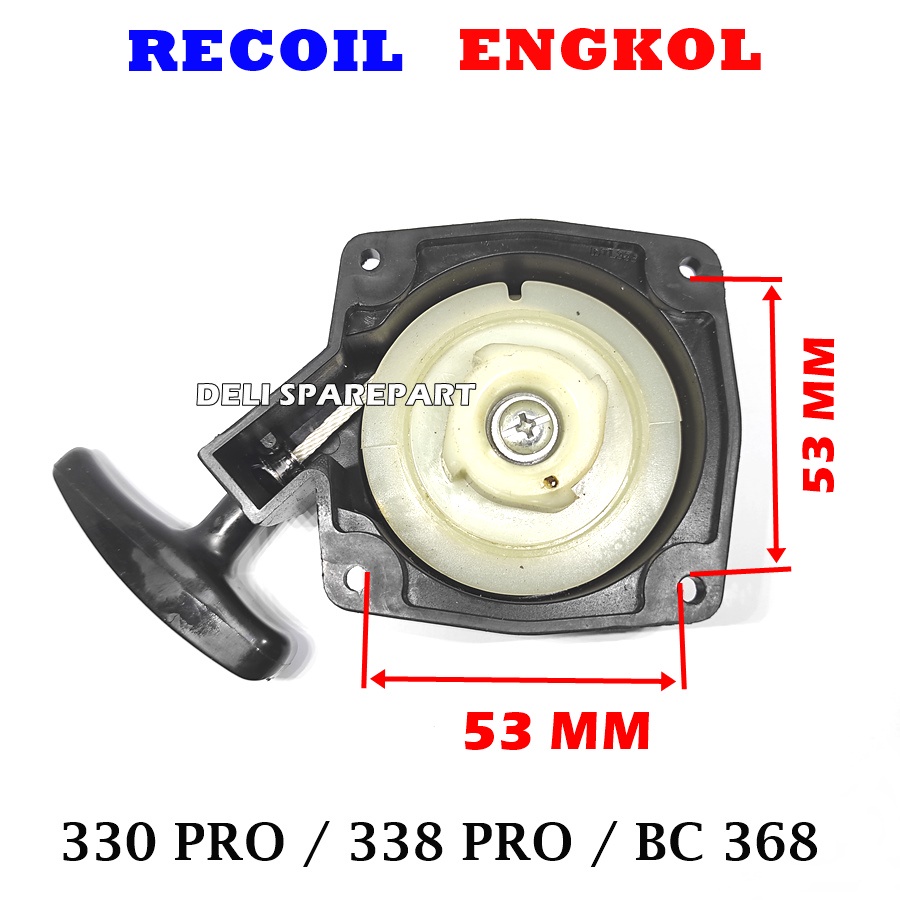 Jual Recoil starter kap engkol tarikan engkol mesin Tanaka 330 338 BC368 4 lubang baut | Shopee ...