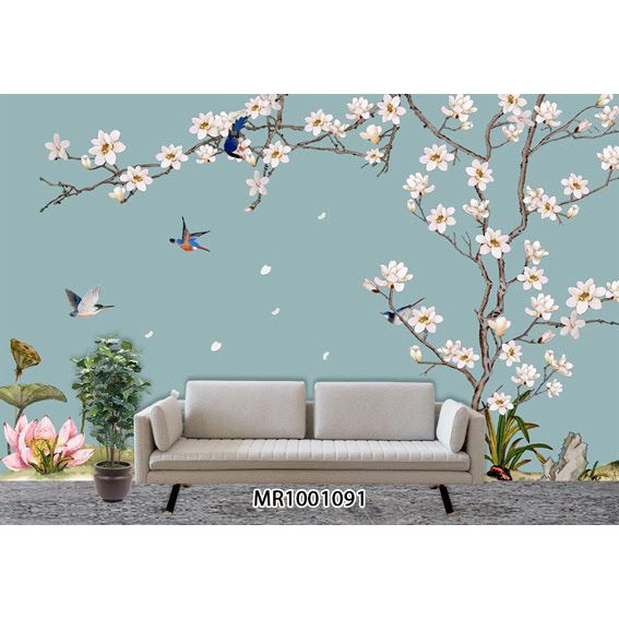 Jual PHOTOWALL MURAL DINDING WALLPAPER CUSTOM BUNGA SAKURA SIMPLE ...