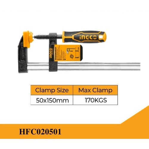 Jual Ingco HFC020501 Klem F Penjepit Kayu Kaca 50x150mm F Clamp HFC ...