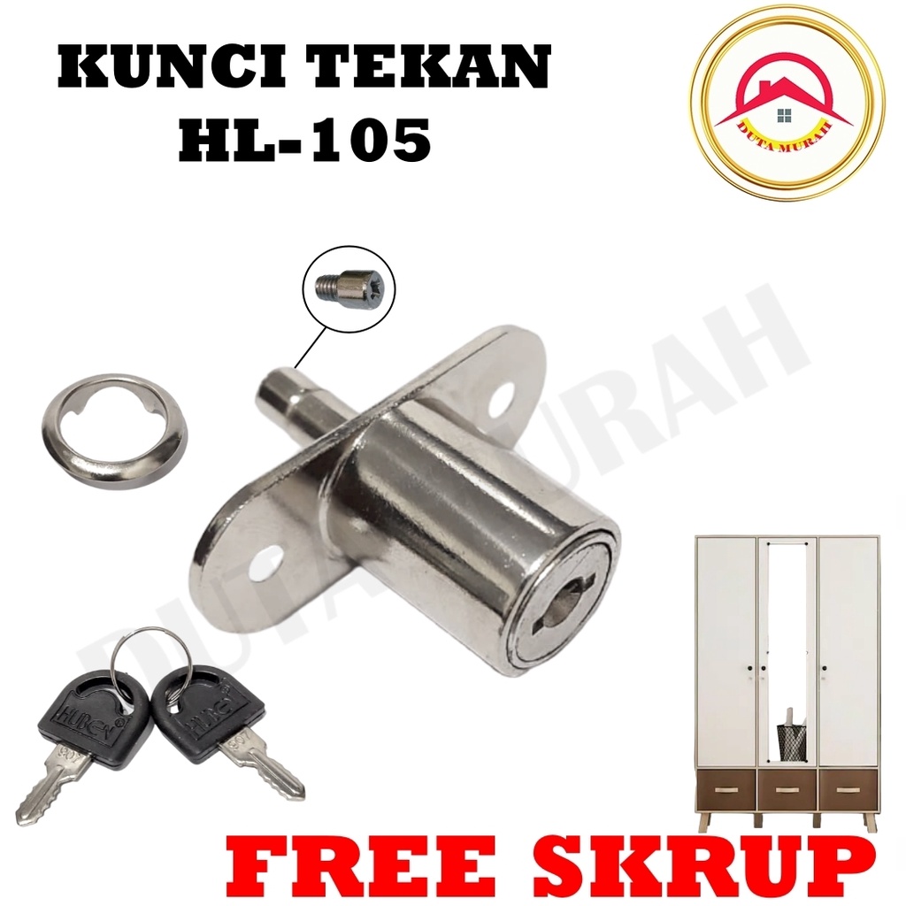 Jual Kunci Laci HUBEN Tekan HL-105 Push Lock / Pintu Lemari Tusuk ...