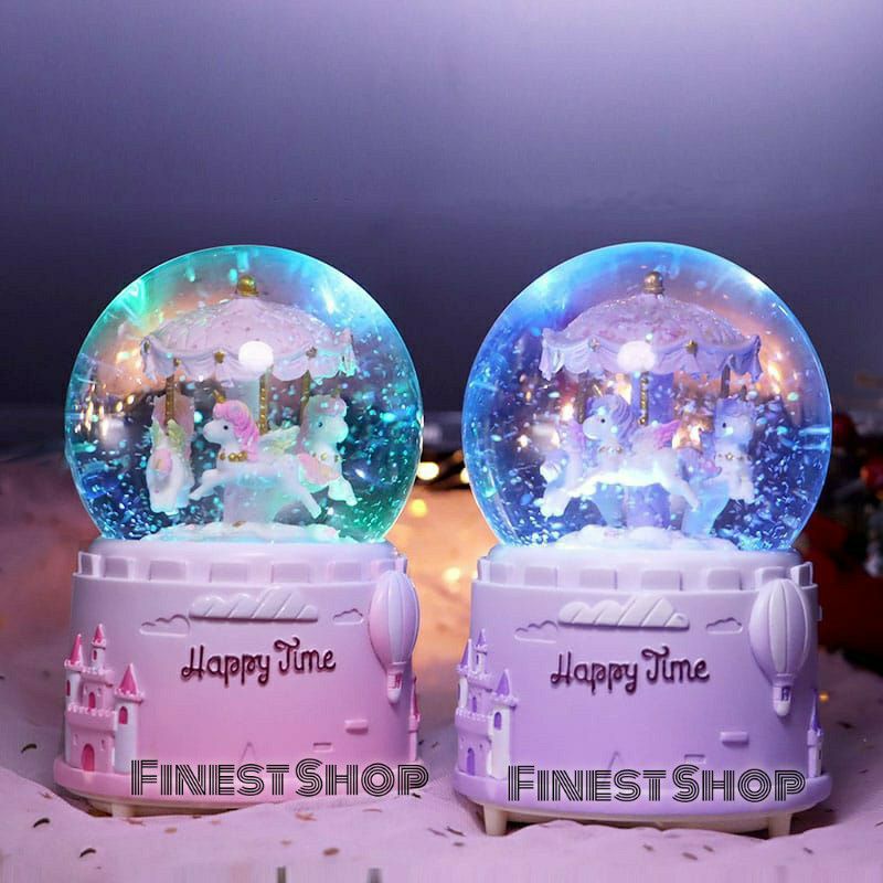Jual Kotak Musik Bola Salju Snowball Waterball Unicorn Angel Couple Cat ...
