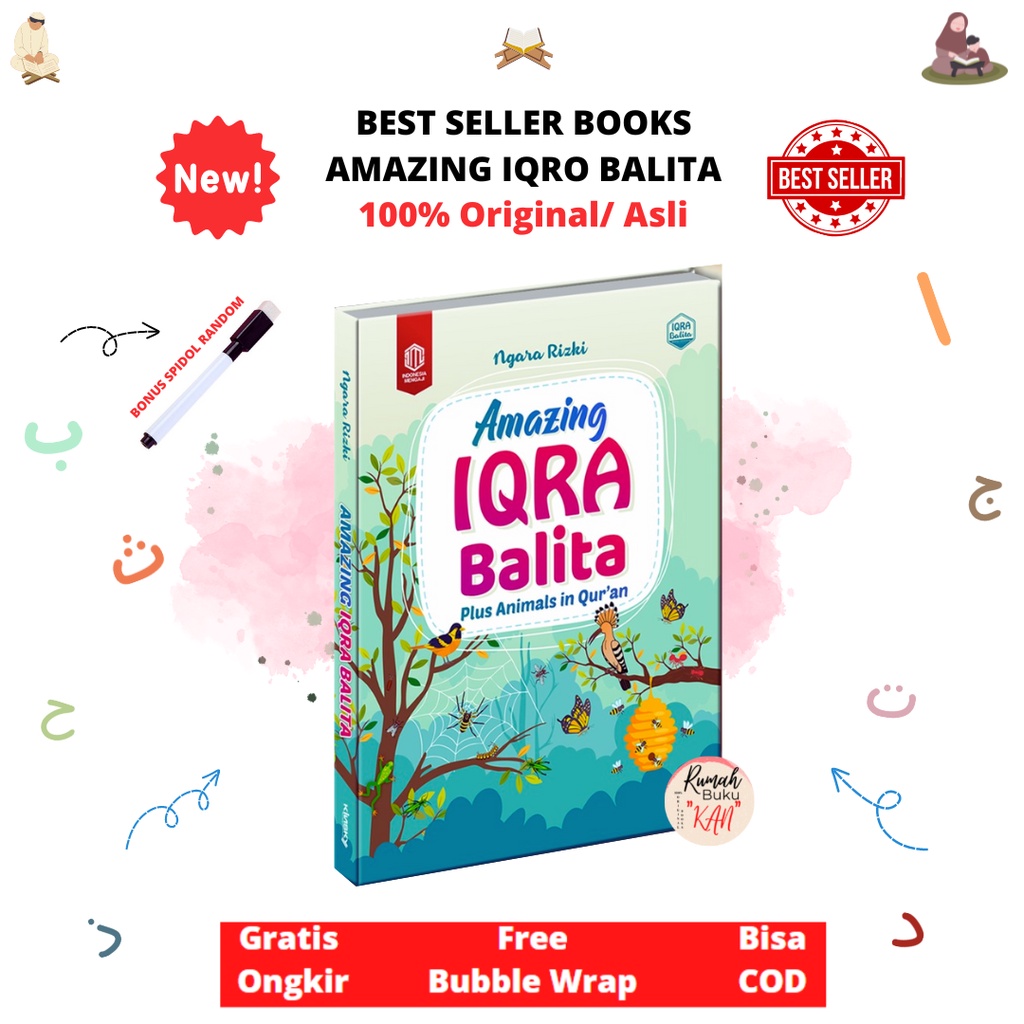 Jual Buku Amazing iqro balita Buku iqra balita jilid 1 2 3 mengenal huruf hijaiyah dan surah ...