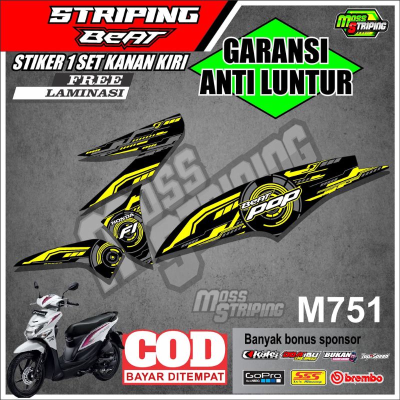 Jual Stiker motor Beat pop striping | Shopee Indonesia