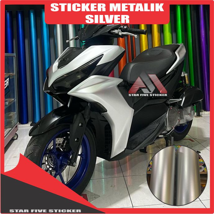 Jual Sticker Scotlite Metallic Silver Candy Stiker Skotlet Warna Silver ...