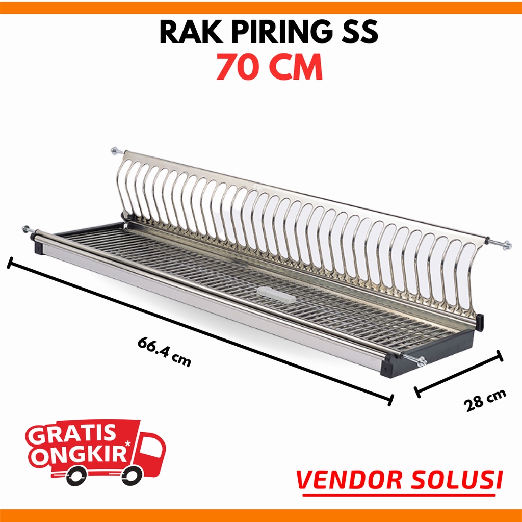 Jual Rak Piring Dapur Kitchen Set Atas Kabinet Stainless Steel 70 CM ...