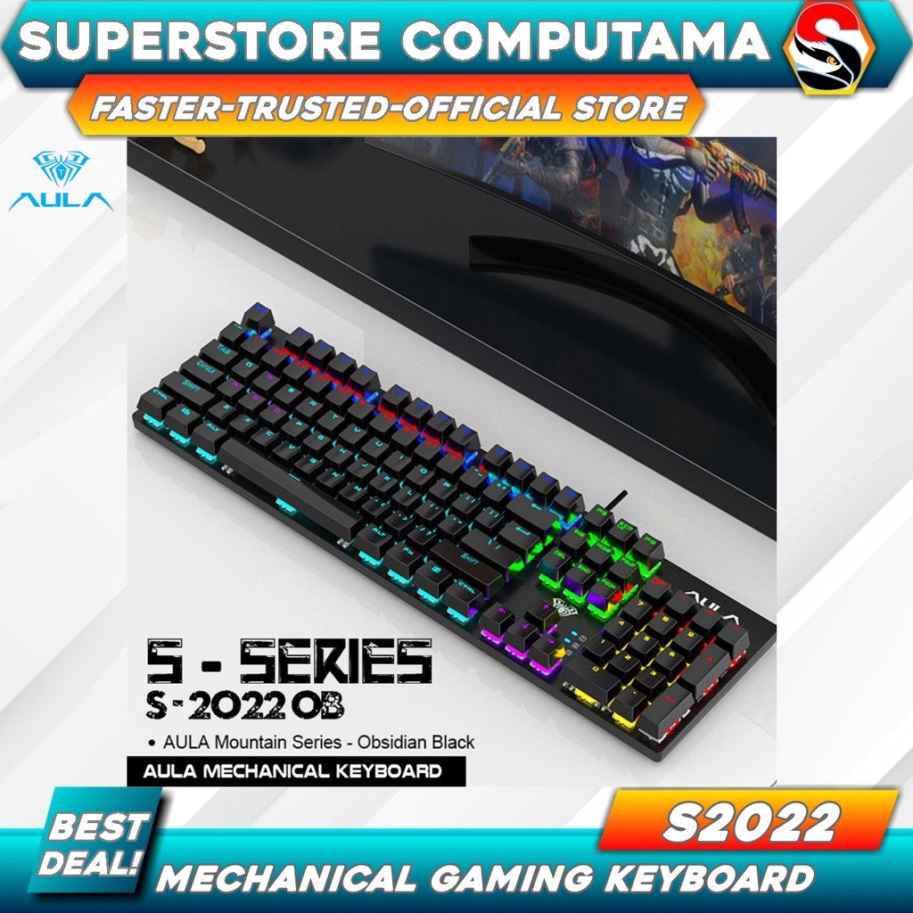 Jual Keyboard Gaming Mechanical AULA S-2022 Fullsize RGB-AULA S2022 | Shopee Indonesia