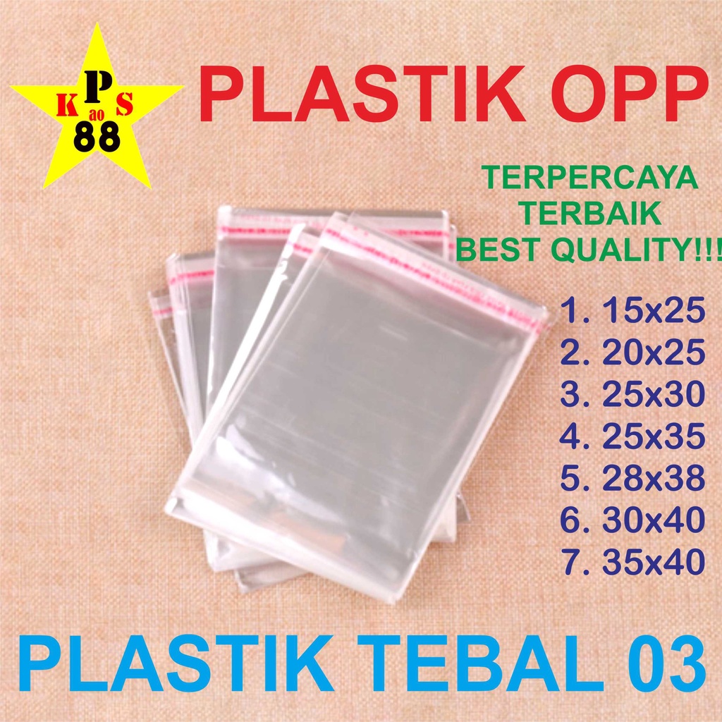 Jual PLASTIK OPP SEAL 20x25 - OPP 25X30 -OPP 25X35 - PLASTIK BAJU ...