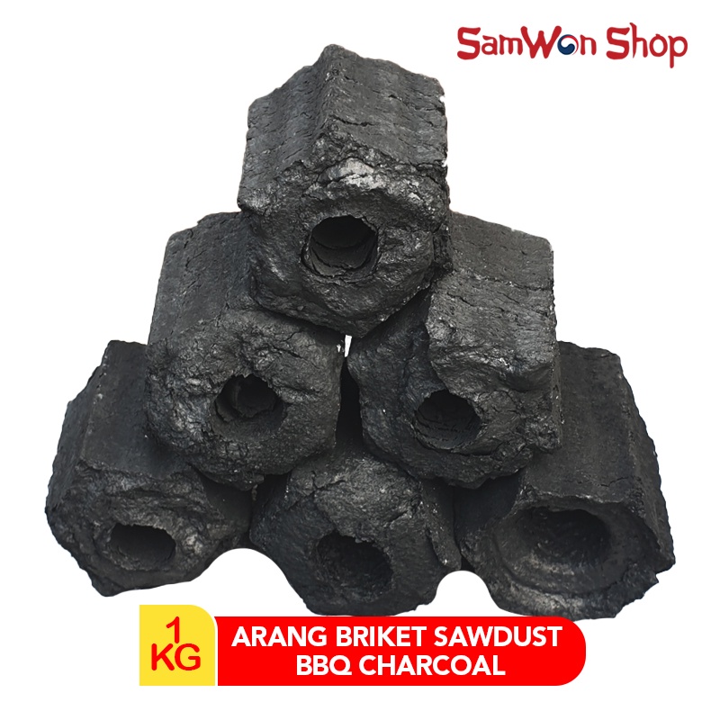 Jual ARANG BRIKET SAWDUST HEXAGONAL 1 KG - BBQ CHARCOAL STANDAR RESTORAN 1KG | Shopee Indonesia