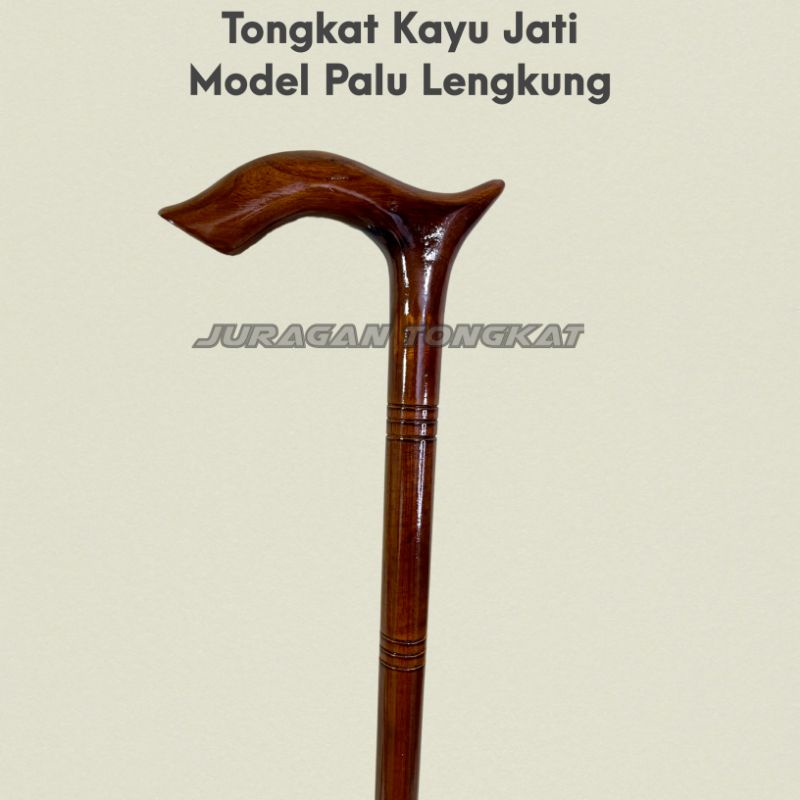 Jual Tongkat Kayu Jati Motif Model Palu Lengkung / Tongkat Jalan ...