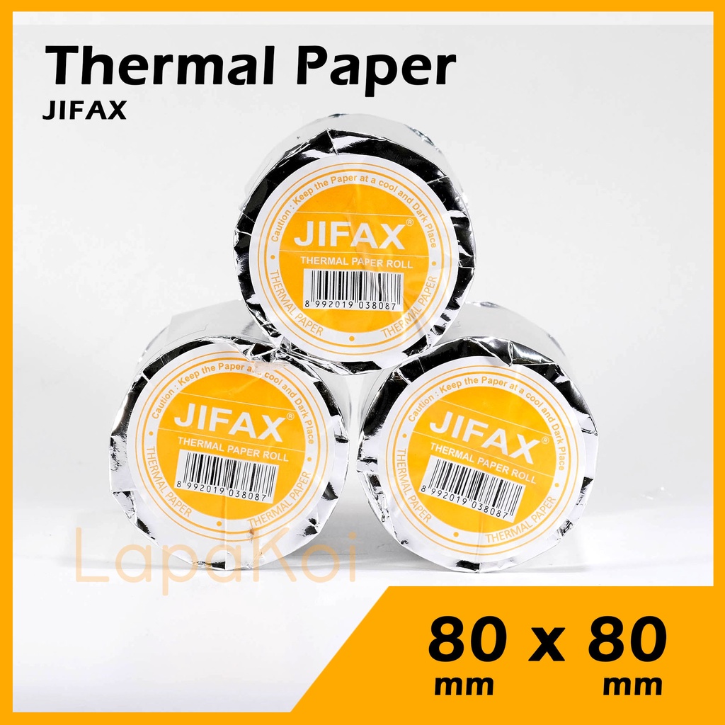Jual JIFAX Thermal Paper Roll 80x80 mm Murah dus dan satuan | Shopee ...