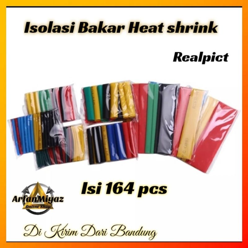 Jual Isolasi Bakar Warna Warni Isi 164 pcs Isolasi Kabel Bakar Konektor ...