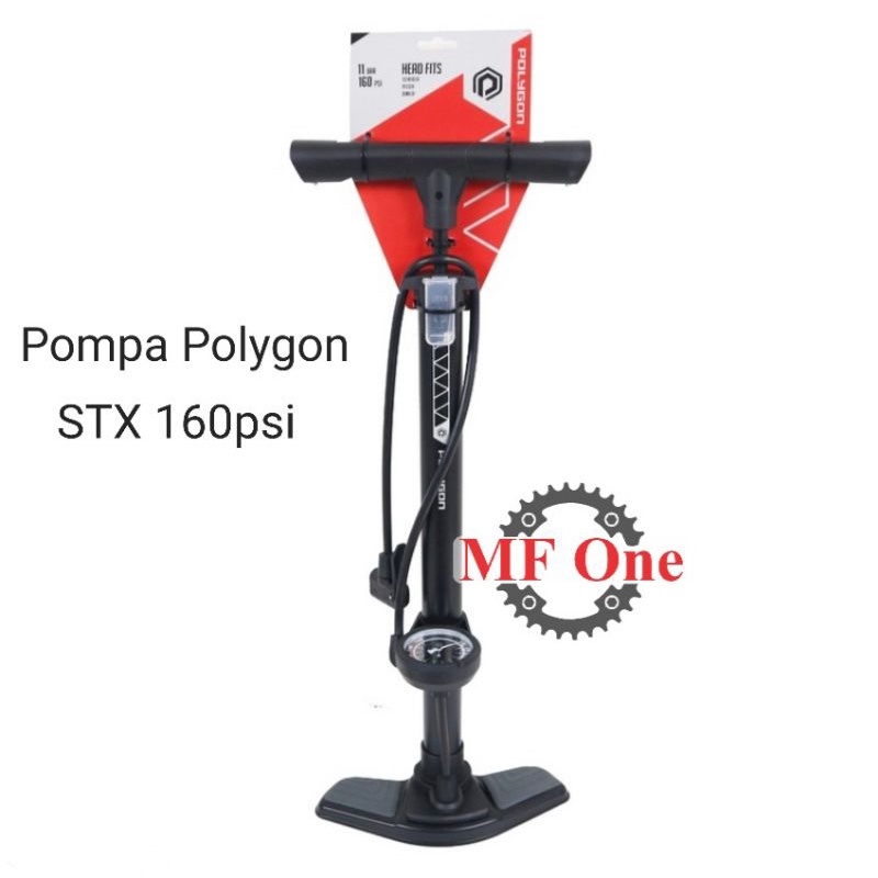Jual Pompa Sepeda Polygon STEEL STX Dual Head 160 psi Floor Pump ...