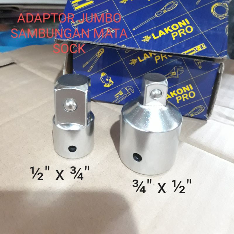 Jual ADAPTOR BESAR SAMBUNGAN MATA SOCK JUMBO 1/2"×3/4" 3/4"X1/2" sok ...