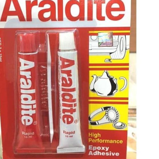 Jual ARALDITE Merah 5 Menit Lem Besi Epoxy Rapid Minutes Adhesive 30 ml ...