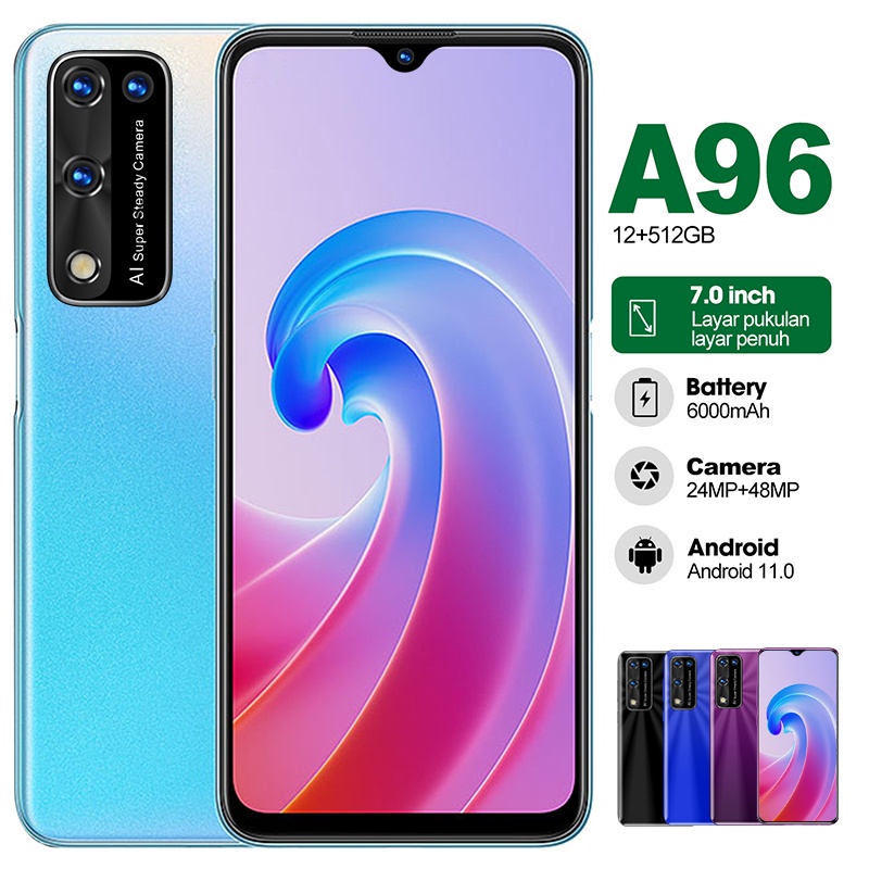 Jual Smartphone A96 8/256 Layar Penuh 7.0inci Ram besar 8gb 128GB 256GB ...