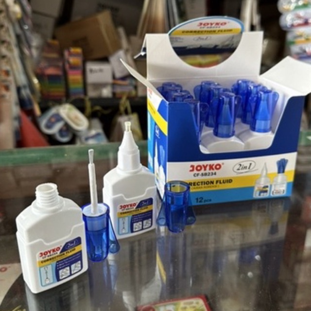 Jual ( 1 pcs ) Tip-ex 2 Fungsi / Correction Fluid Tipe X Joyko 2in1 ( Mata kuas + tip ) CF-SB234 ...