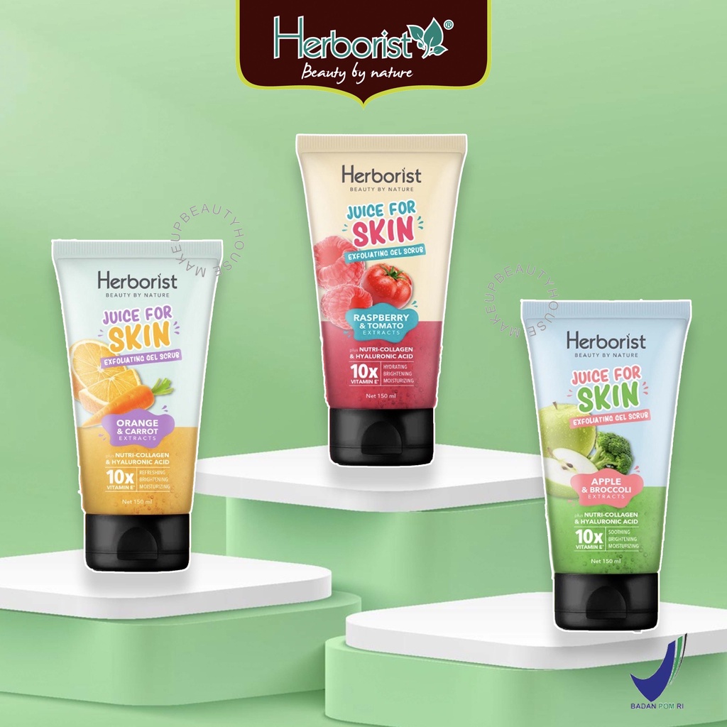 Jual HERBORIST Juice For Skin Exfoliating Gel Scrub 150ml | Shopee Indonesia