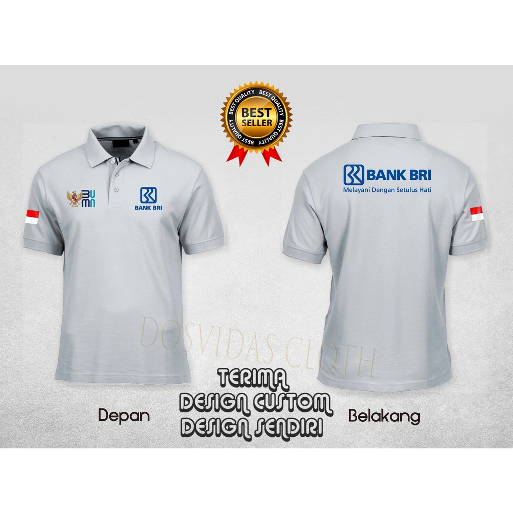 Jual KAOS POLO BANK BRI KAOS KERAH BANK BRI BUMN KEREN PRIA WANITA ...
