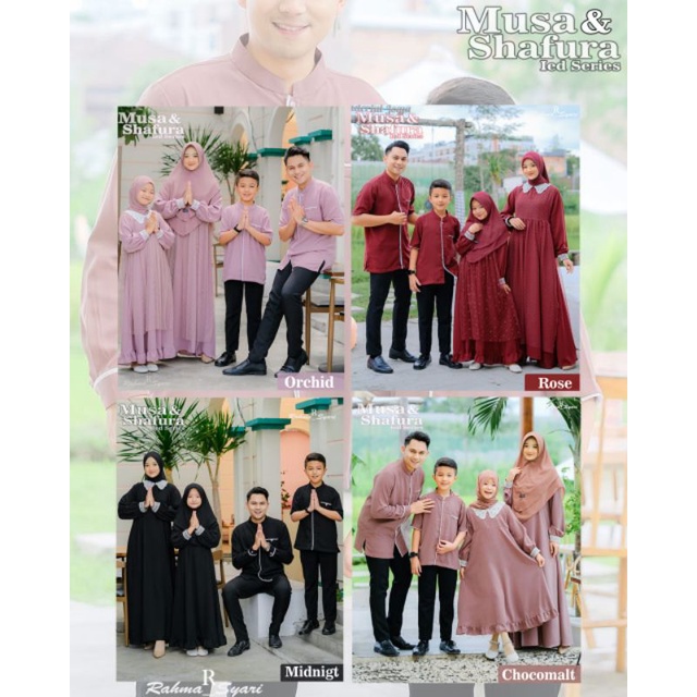 Jual Moslem Ori Couple Family Set Sarimbit Ied Series 2023 Musa Shafura ...