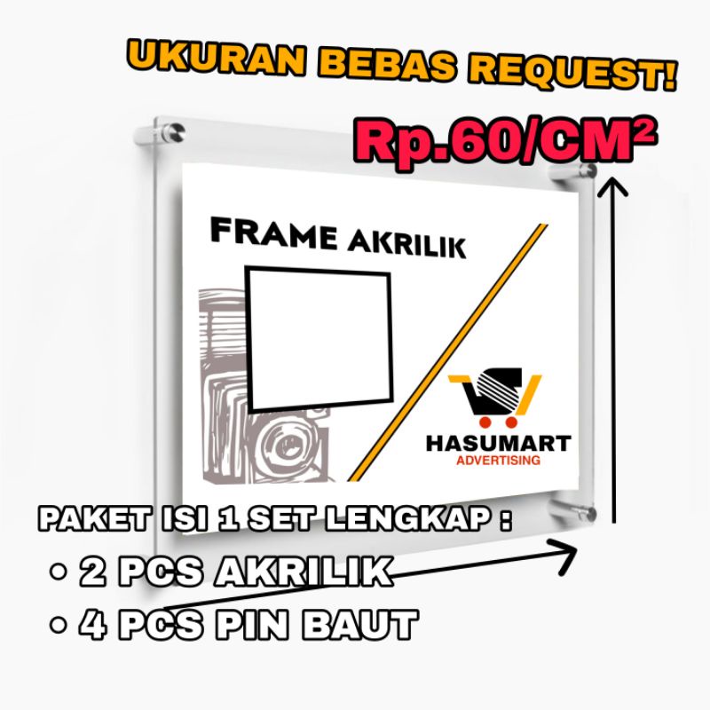Jual Frame Akrilik Ukuran Custom (Bingkai Acrylic Poster, Foto, Iklan ...