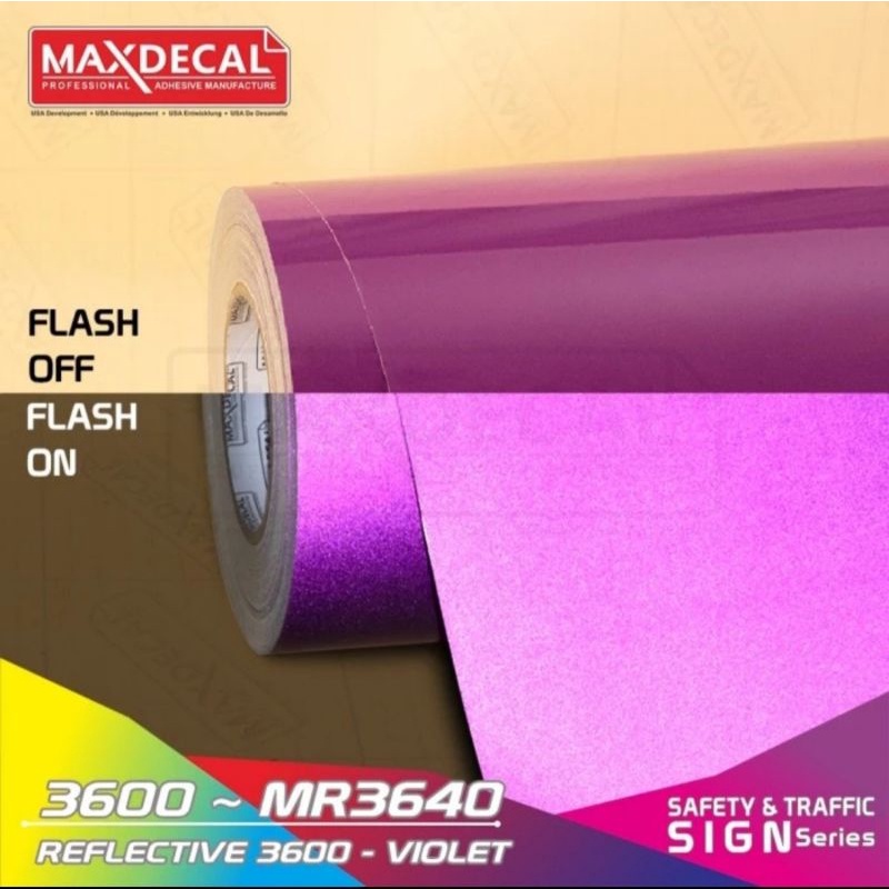 Jual STICKER MAXDECAL REFLECTIVE VIOLET / Ungu 3600 MR3640 Meteran ...