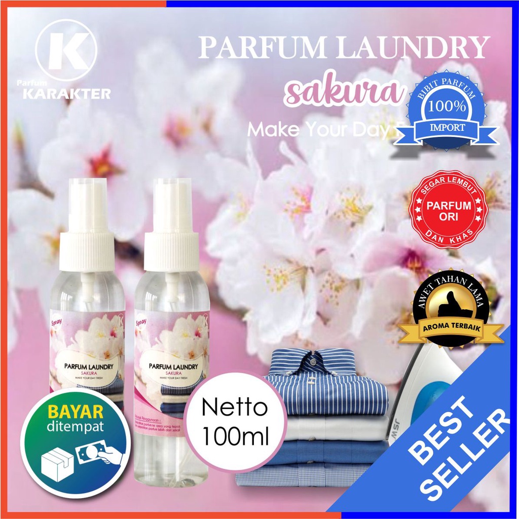 Jual [ TESTER ] Parfum Laundry SAKURA Untuk Setrika Pakaian Model Botol ...