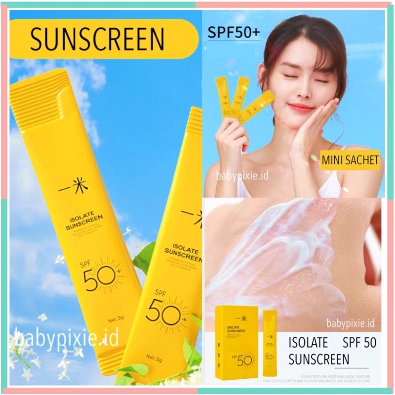 Jual Sun Block Sachet SPF 50 PA+ Sun Screen Wajah Tahan 12 Jam Sunblock ...