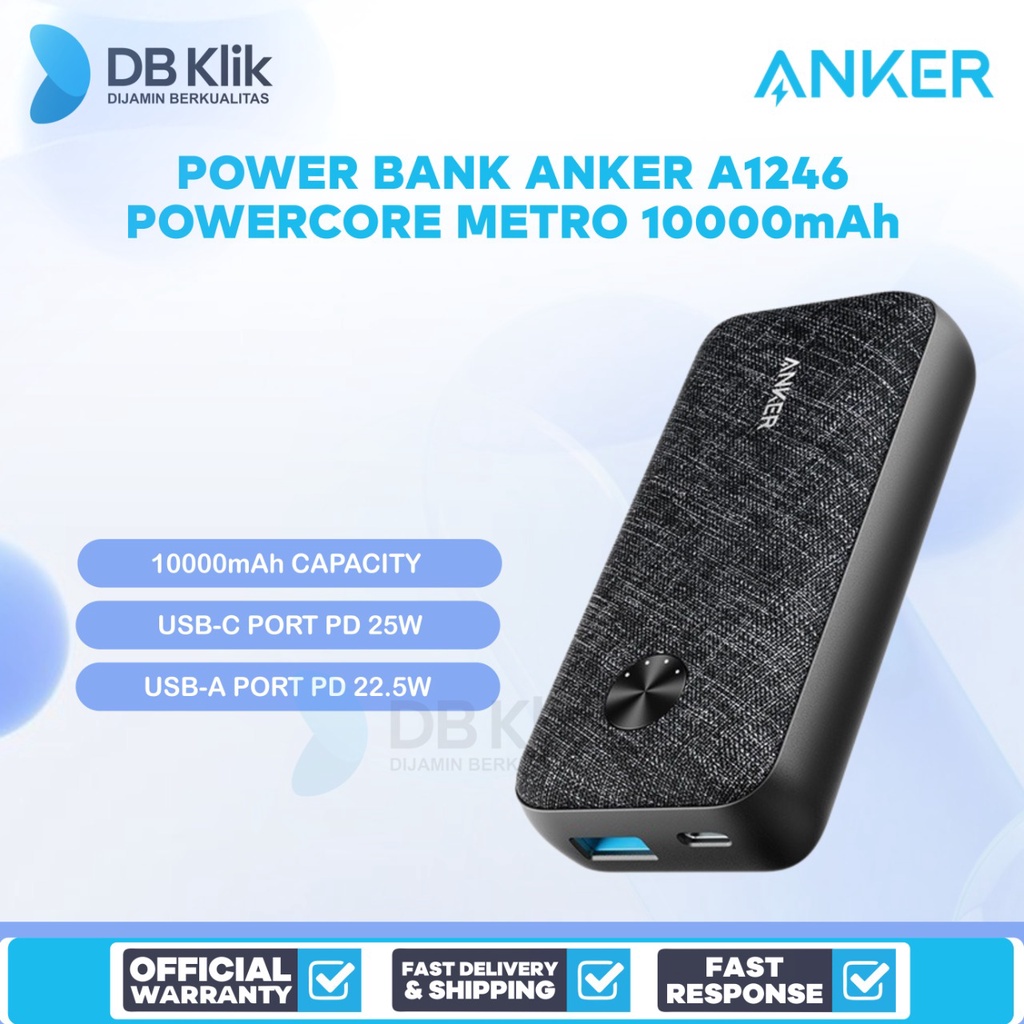 Jual Power Bank Anker A1246 PowerCore Metro 10000mAh PD 25W - ANKER ...