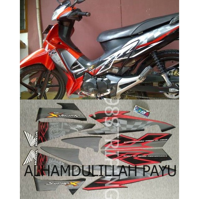 Jual STRIPING LIS STANDAR ORI HONDA SUPRA X 125R 125 R HITAM MERAH ...