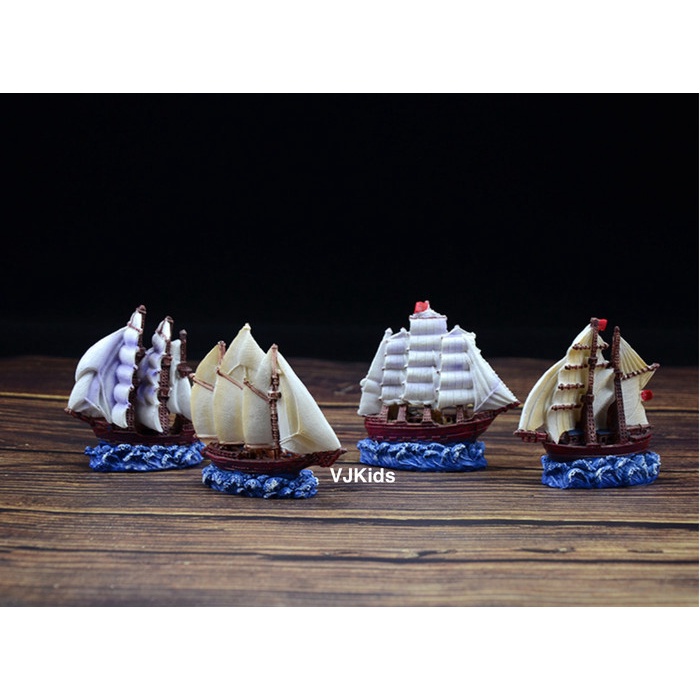 Jual miniatur boat perahu sailing ornamen resin pajangan sensory ...